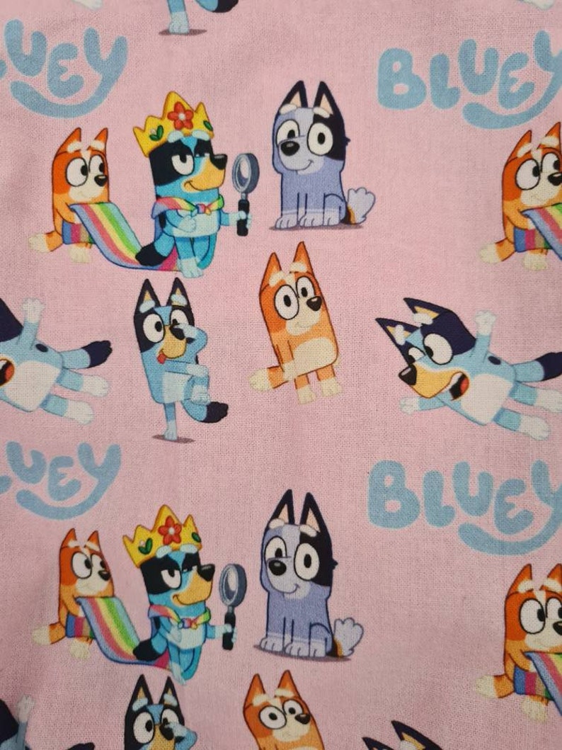 Bluey the Queen,with Bingo in Pink Fabric - Etsy Australia