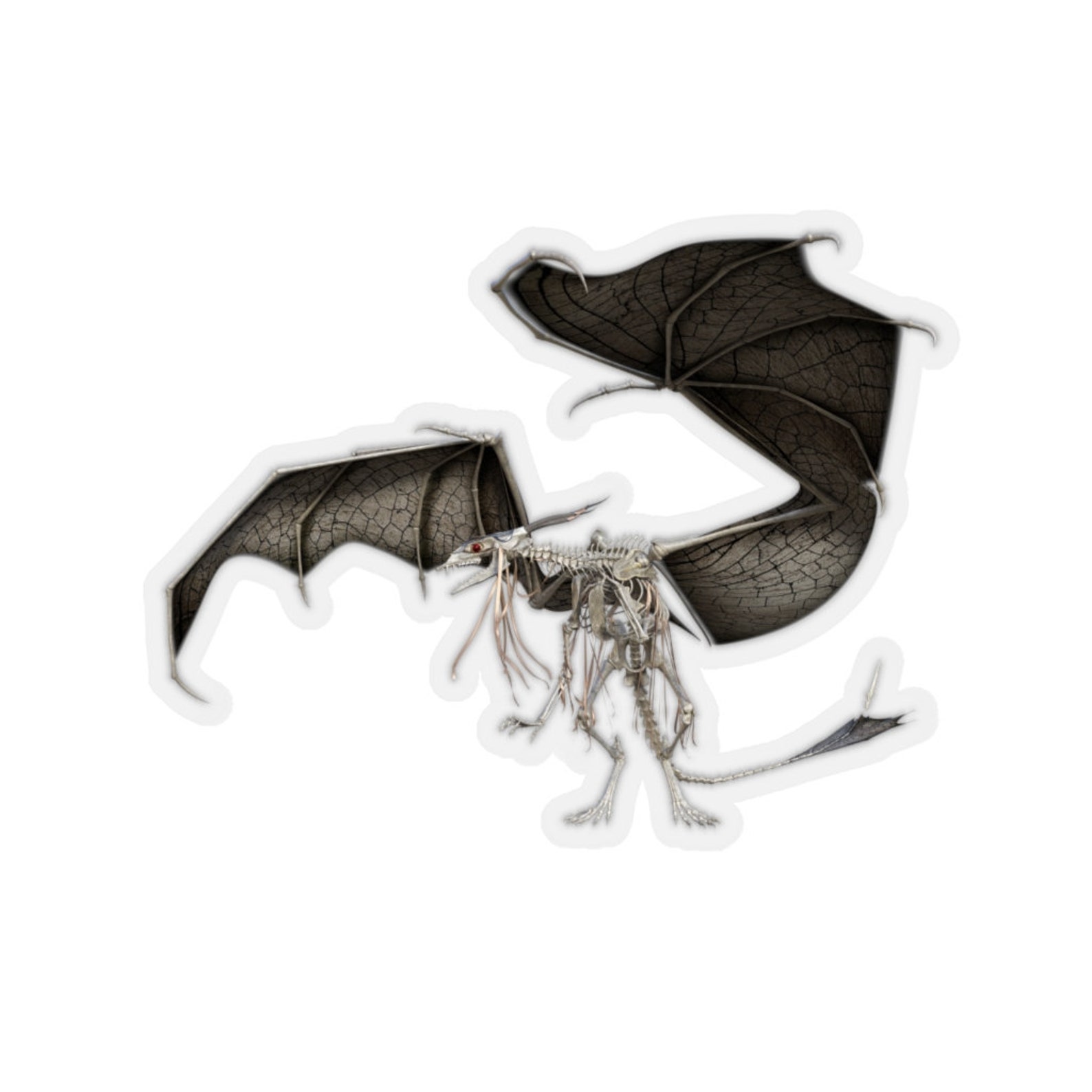 Undead Dead Skeletal Skeleton Dragon Sticker | Etsy