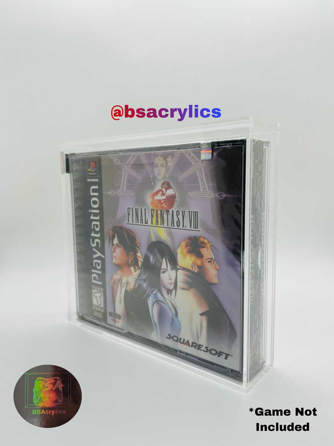 Playstation 1 PS1 Two Disc Video Game UV Resistant 4mm Acrylic Case ...