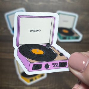 Record Player | Die Cut Vinyl Stickers - Etsy