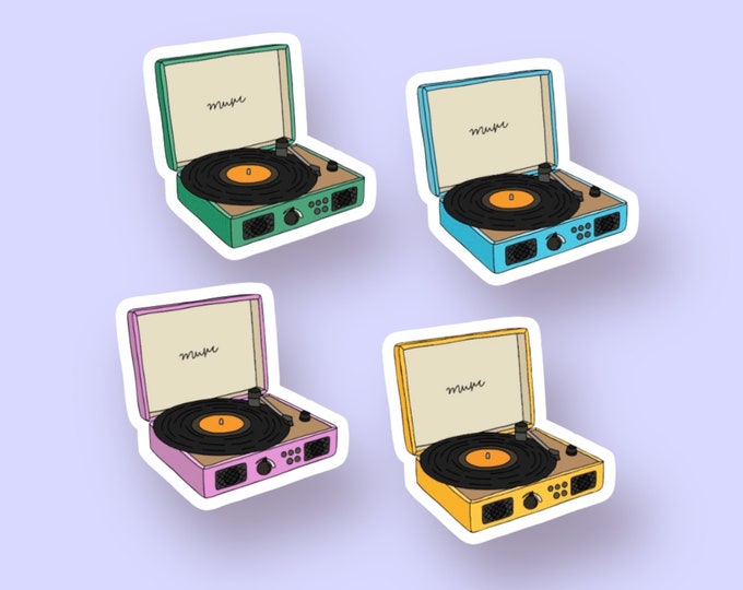 Record Player | Die Cut Vinyl Stickers - Etsy