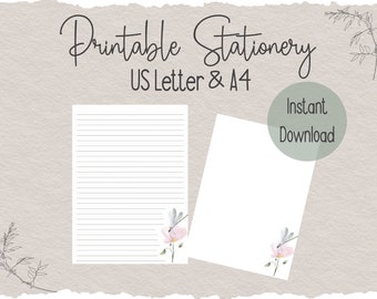 Paper Visual Arts A5 Digital PDF Download A4 Pastel Floral Line Letter ...