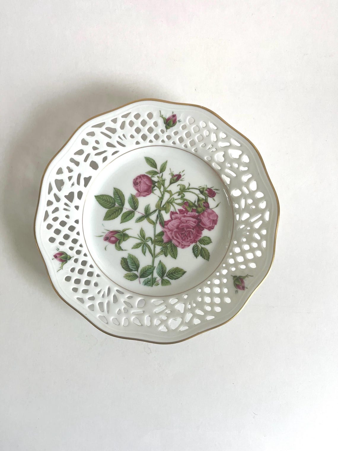 Schumann Arzberg Tradition Rose Plate - Pierre Joseph Redouté Vintage ...