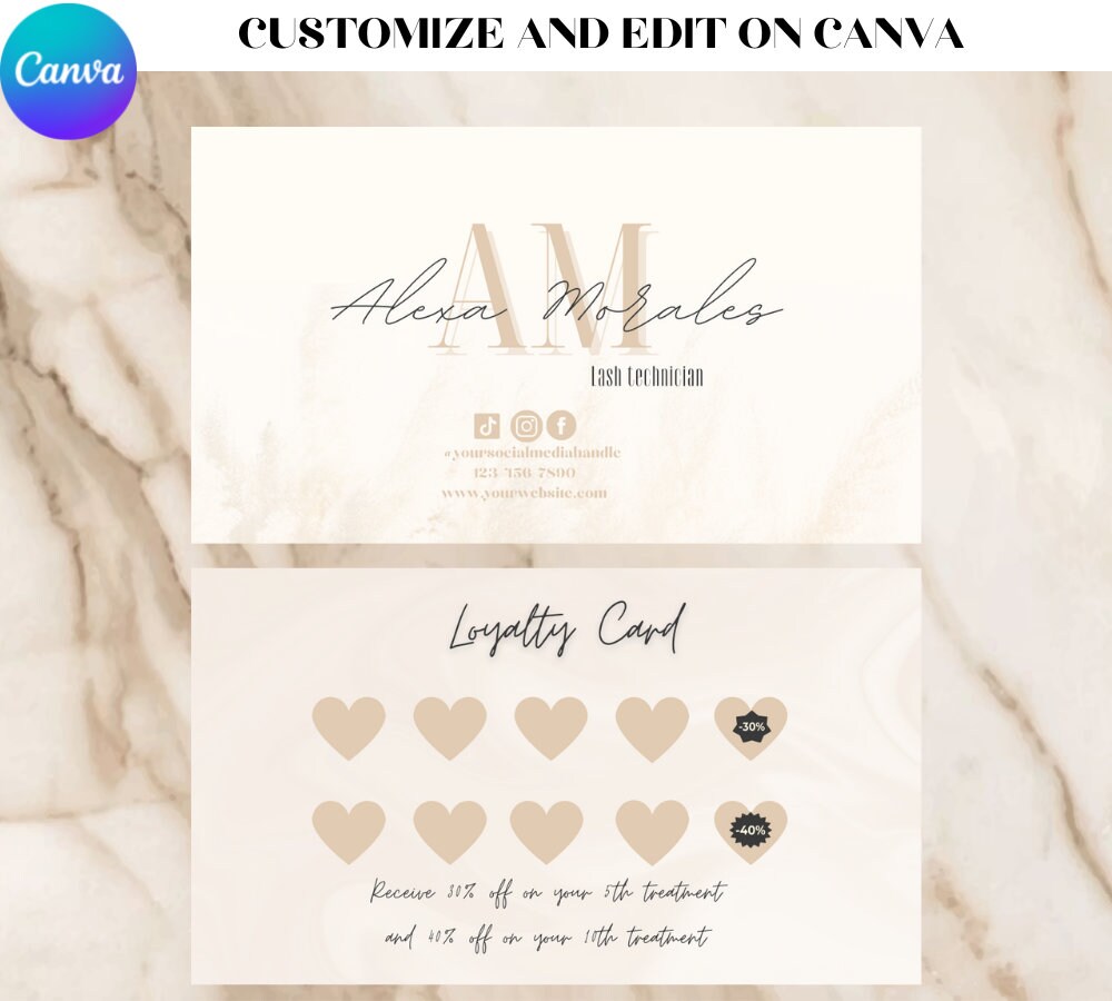 Digital Customizable Loyalty Card, Loyalty Card, Minimalist Business ...
