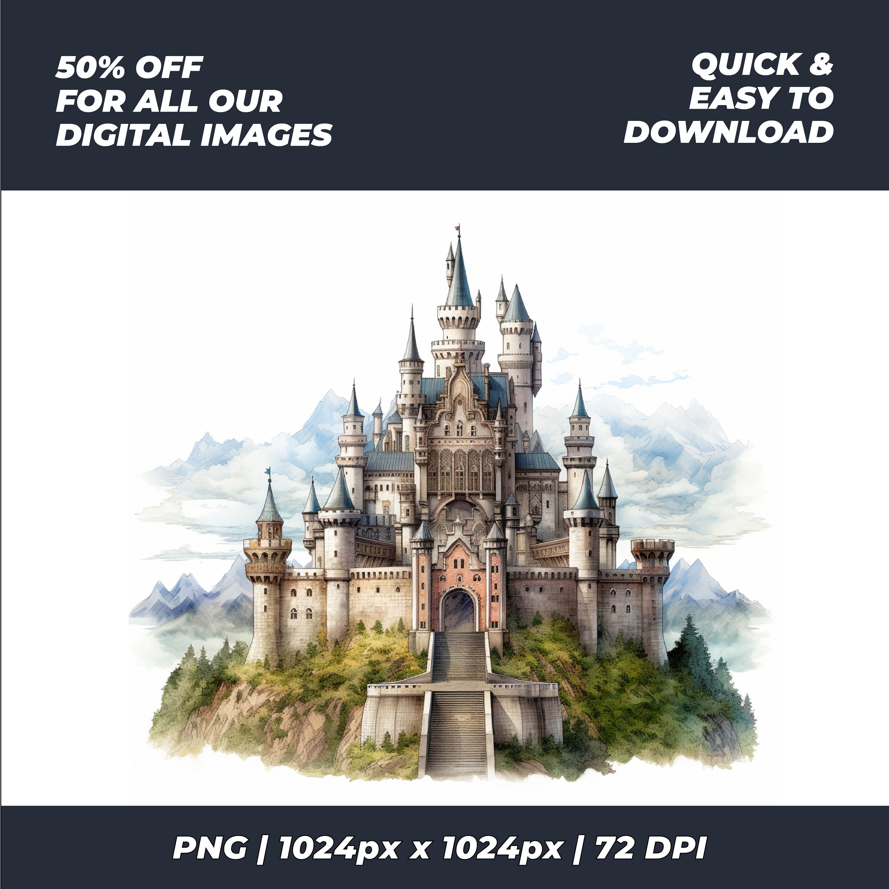 Journey Through Medieval Castles, Fantasy Castle Art PNG, Historical ...