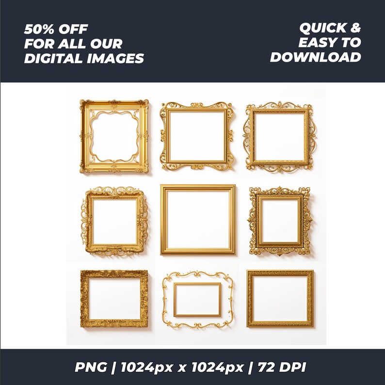 Golden Frames Clipart, Golden Frame, Gold Frame Clipart, Gold Frame Png ...