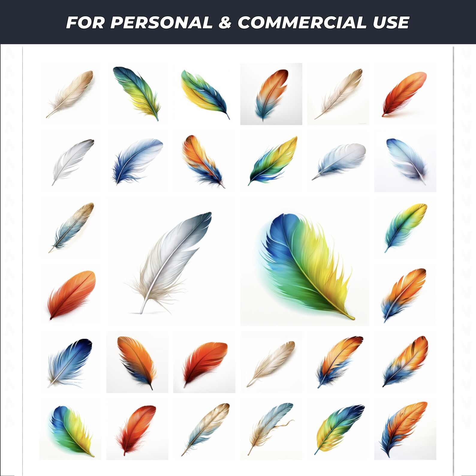 Feather Clipart, Feather PNG, Colorful Feathers, Feather Clipart ...