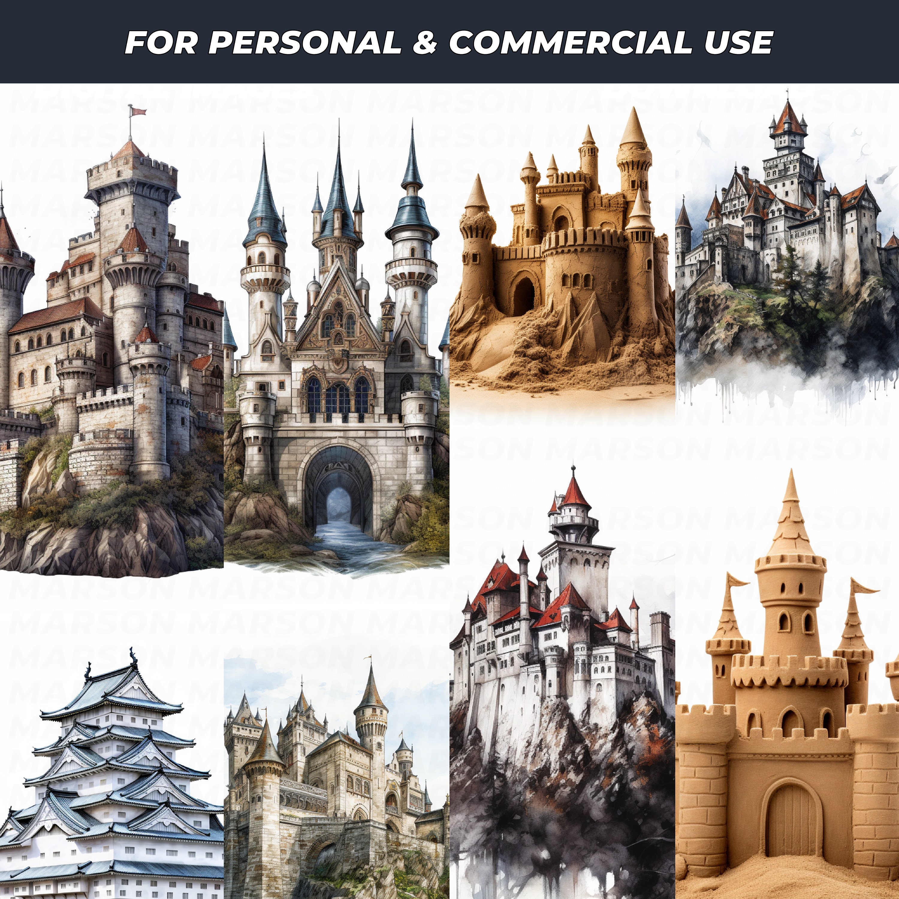 Journey Through Medieval Castles, Fantasy Castle Art PNG, Historical ...