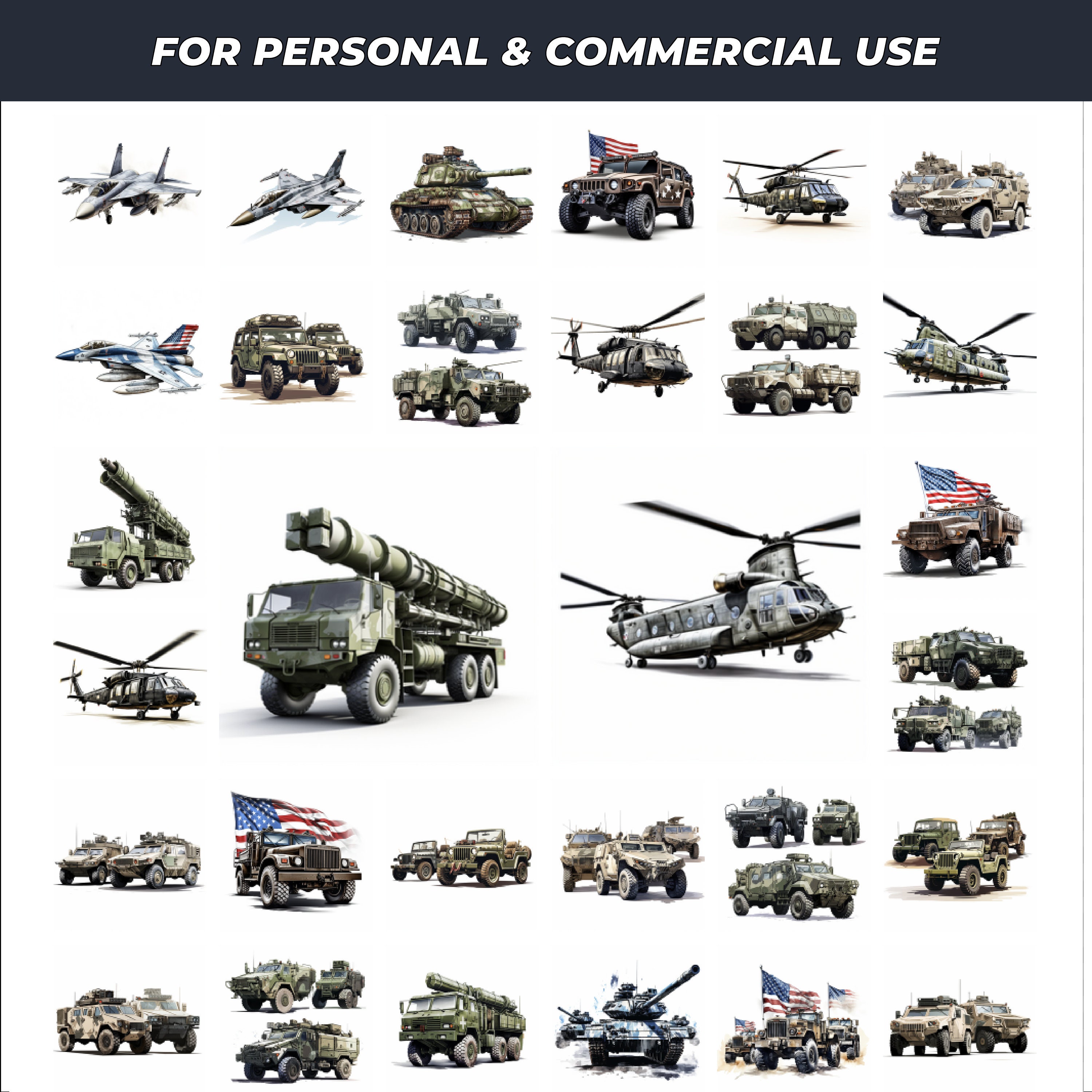 Military Vehicles Clipart, 46 PNG IMAGES, Instant Download, Army ...
