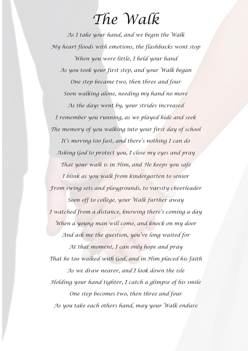 The Walk - A Wedding Poem. This Poem is a Heartfelt Reflection of Life ...