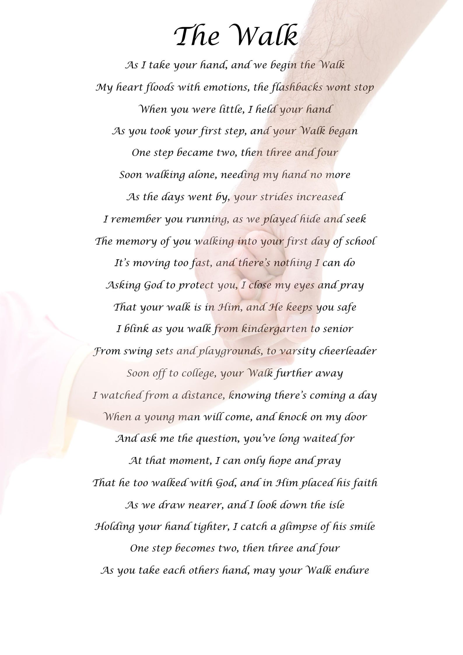The Walk - A Wedding Poem. This Poem is a Heartfelt Reflection of Life ...