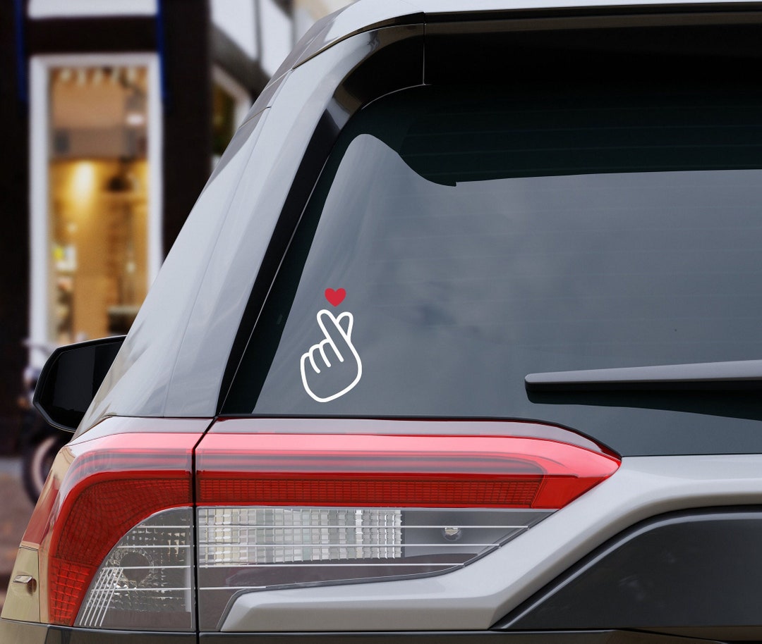 Car Decal Sticker Finger Heart Decal Waterproof Vinyl - Etsy