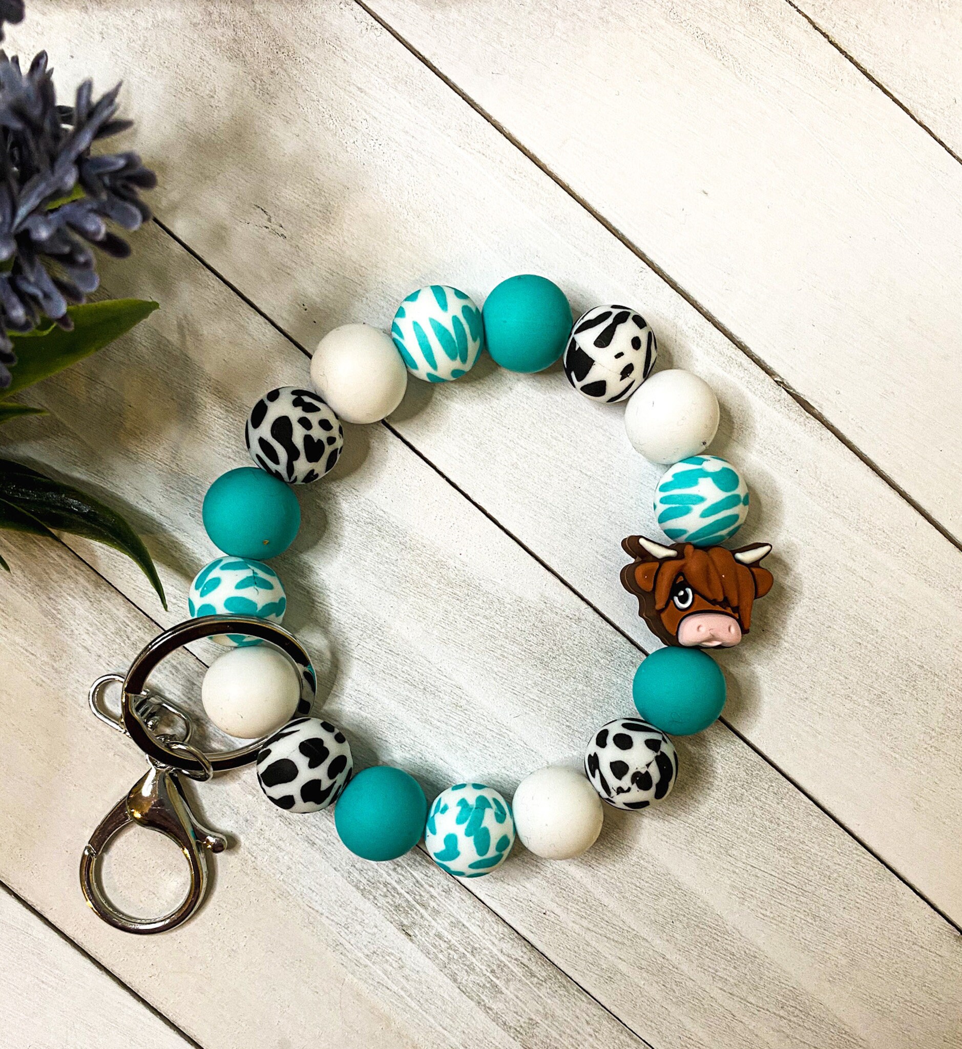 Highland Cow teal Cow - Etsy