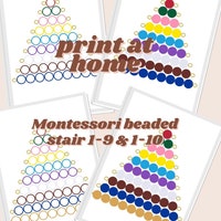 Montessori Colored Bead Stair-printable Colored Bead Stair-short Bead ...
