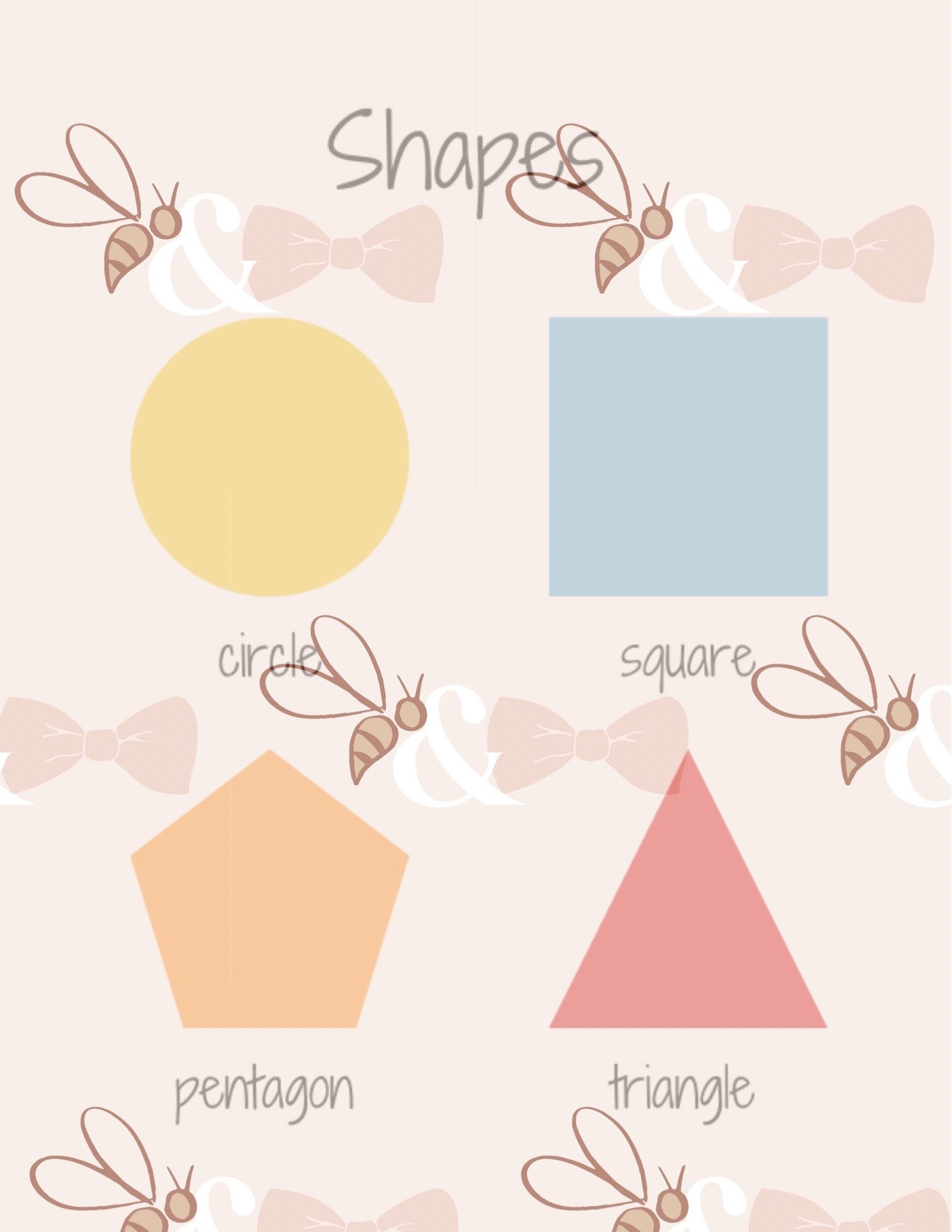 Toddler Shapes Poster, Basic Shape Color Digital Download, Print at ...