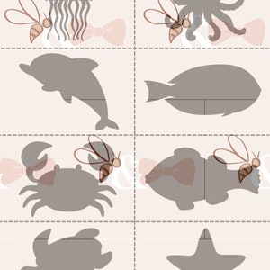Ocean Matching Cards, Sea Animal Dot Marker Printable, Pom-pom Transfer ...