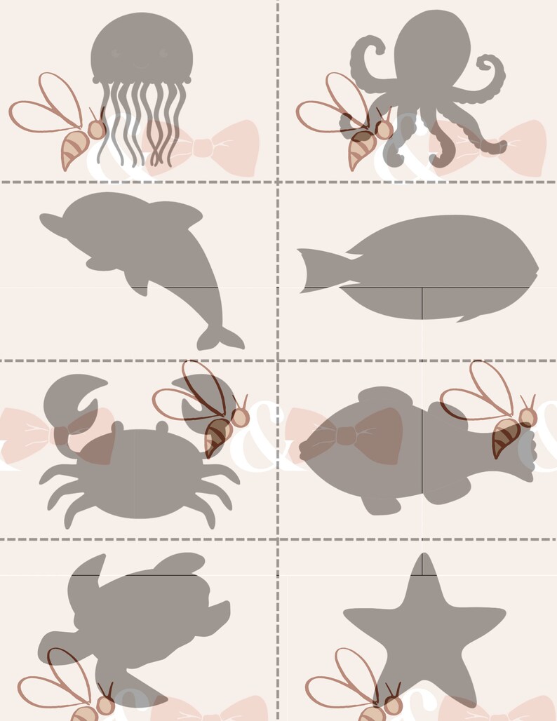 Ocean Matching Cards, Sea Animal Dot Marker Printable, Pom-pom Transfer ...