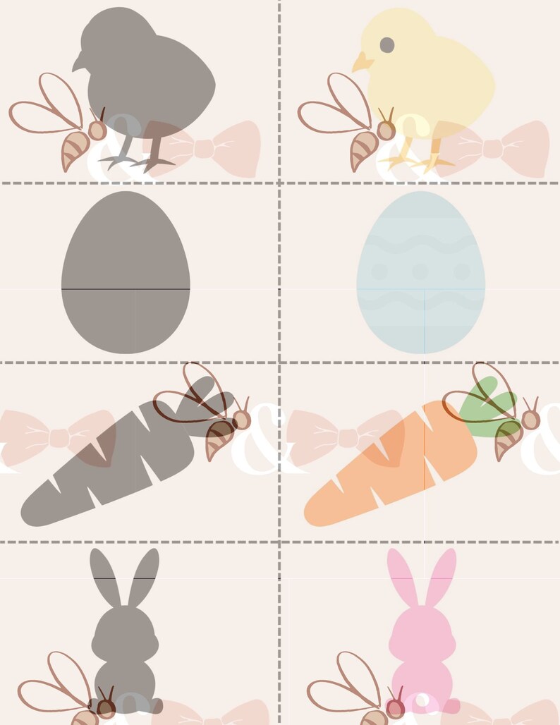 Easter Theme Matching Cards, Printable Toddler Preschool Activity ...