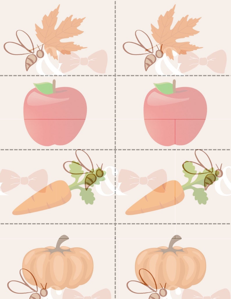 Montessori Digital Activity, Fall Theme Matching Cards, Printable ...