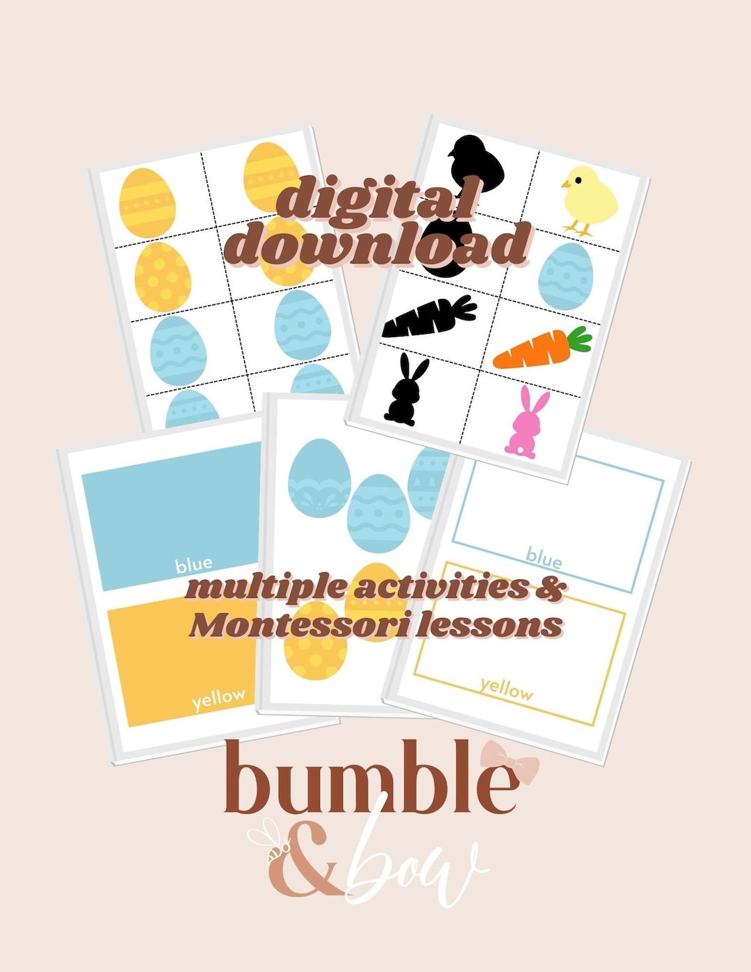 Easter Theme Matching Cards, Printable Toddler Preschool Activity ...