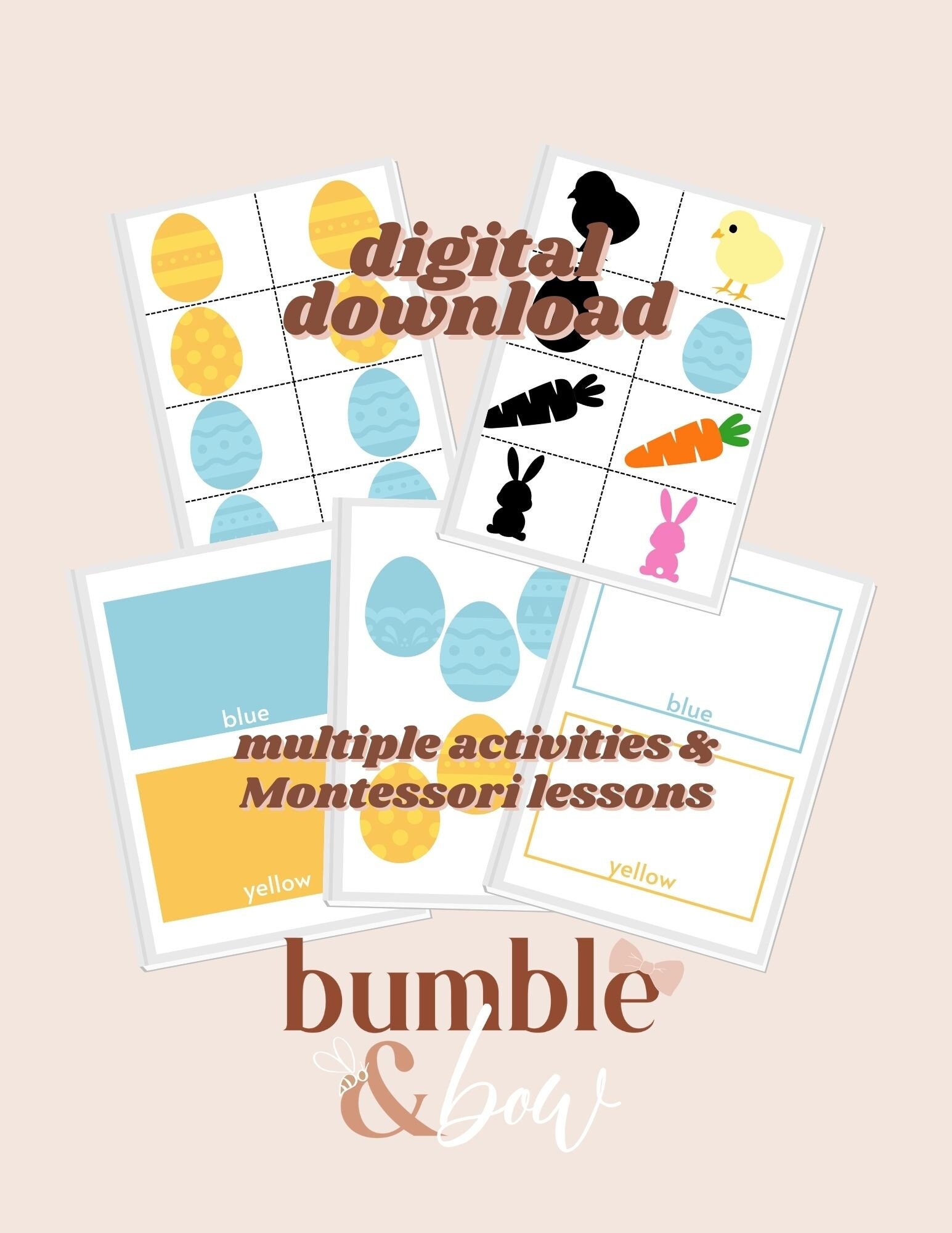 Easter Theme Matching Cards, Printable Toddler Preschool Activity ...