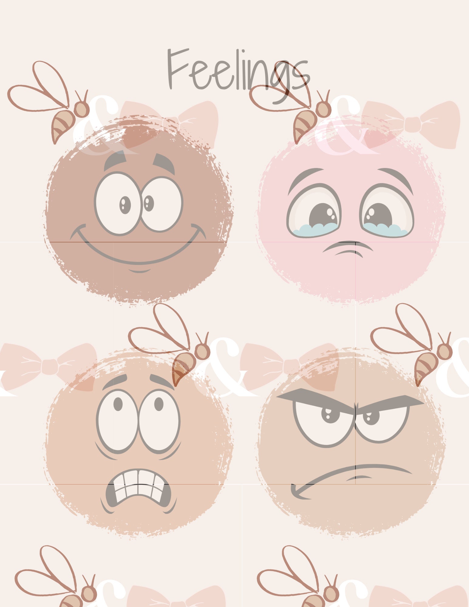 Toddler Emotions Poster, Neutral Simple Feelings Digital Download ...
