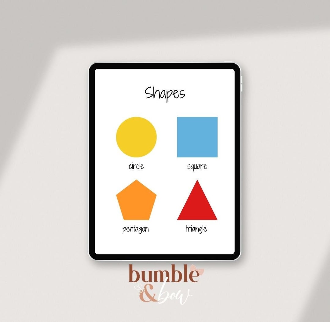 Toddler Shapes Poster, Basic Shape Color Digital Download, Print at ...