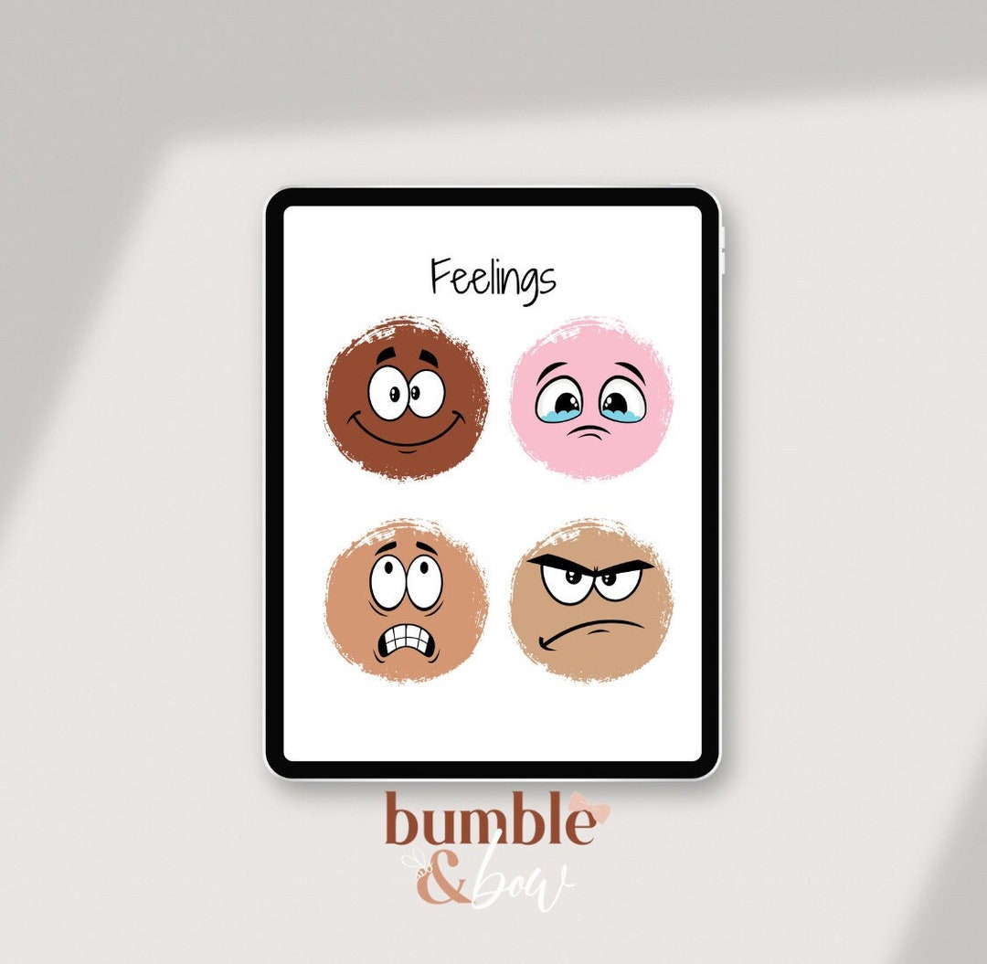 Toddler Emotions Poster, Neutral Simple Feelings Digital Download ...