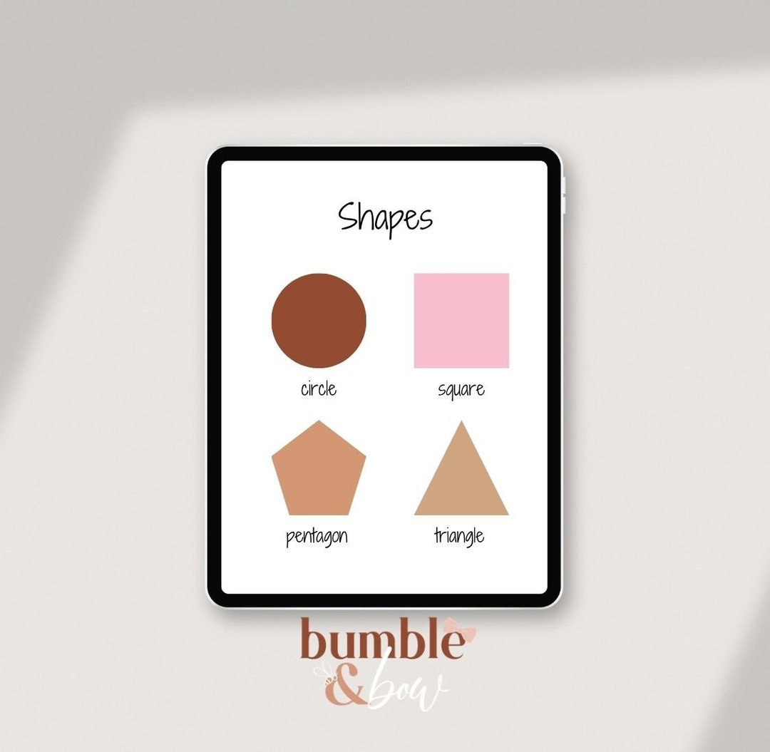 Toddler Shapes Poster, Neutral Basic Shape Digital Download, Print at ...