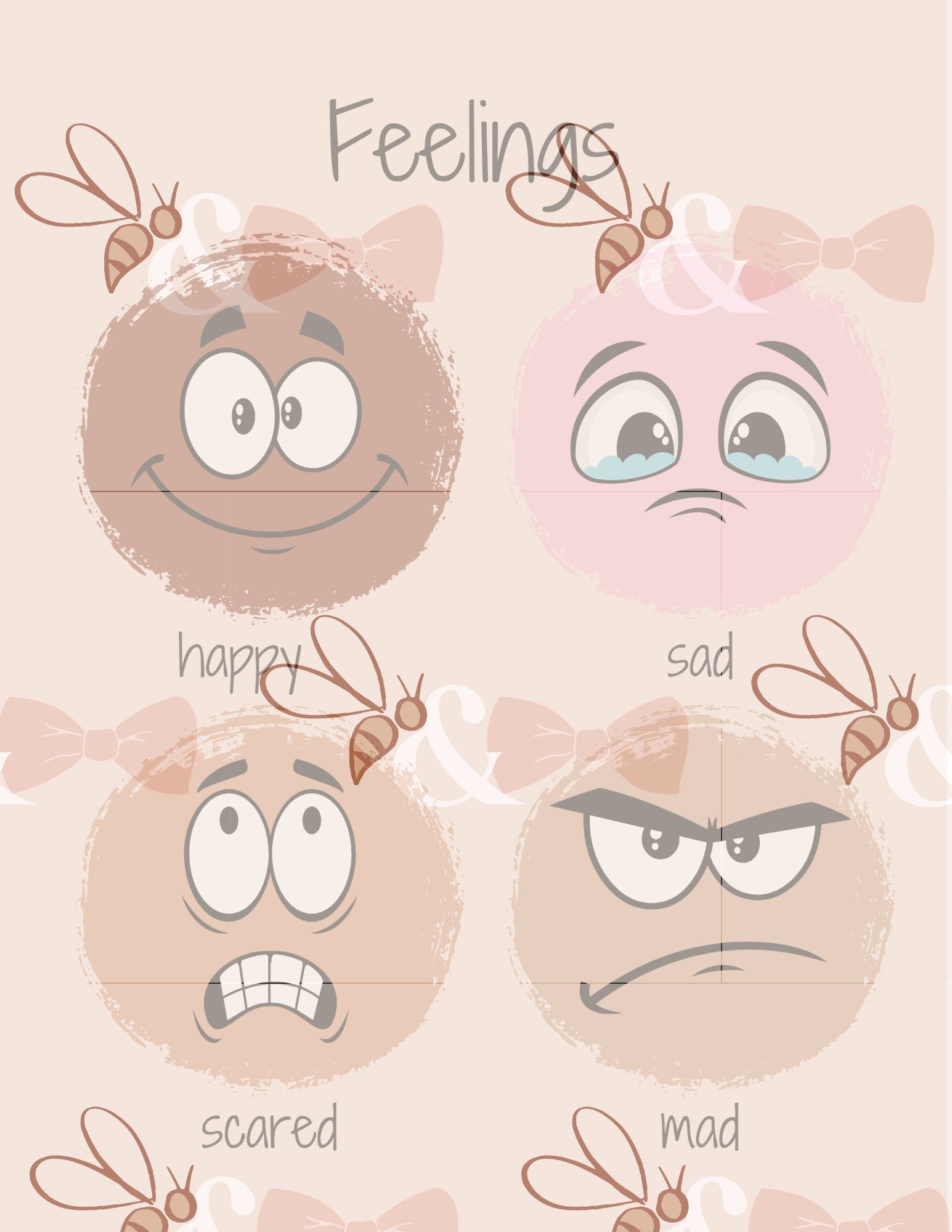 Toddler Emotions Poster, Neutral Simple Feelings Digital Download ...