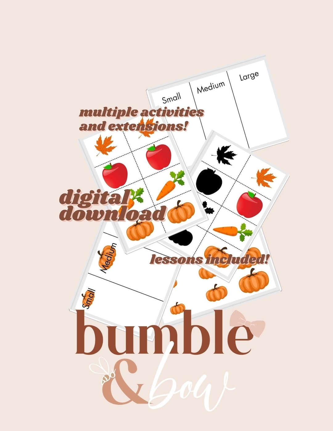 Montessori Digital Activity, Fall Theme Matching Cards, Printable ...