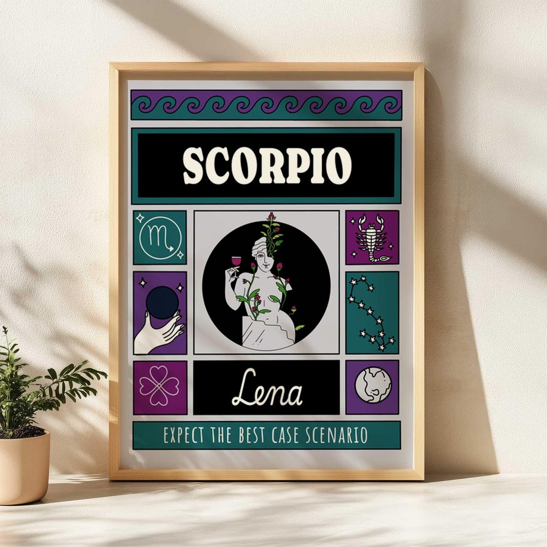 Personalized Zodiac Scorpio Print (A2, A3, A4, A5, Digital), Custom ...