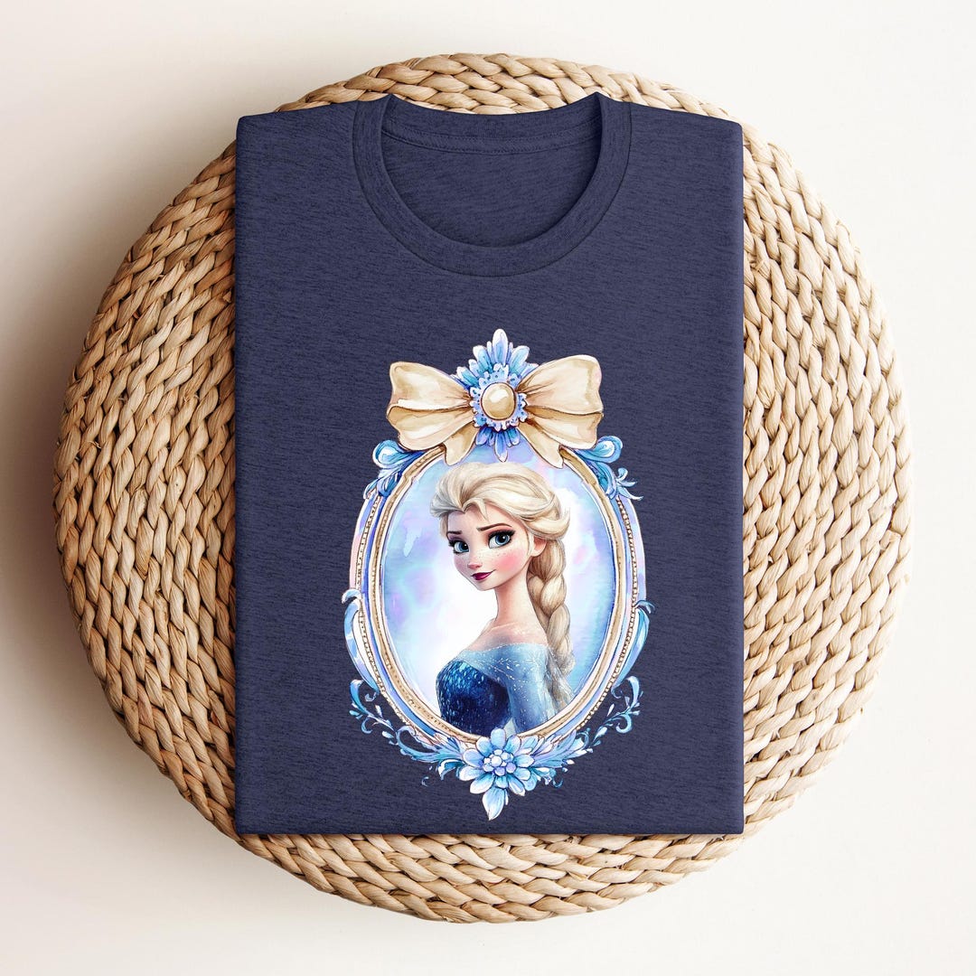 Princess Elsa Coquette Bow T-shirt, Watercolor Frozen Elsa Mirror Bow ...