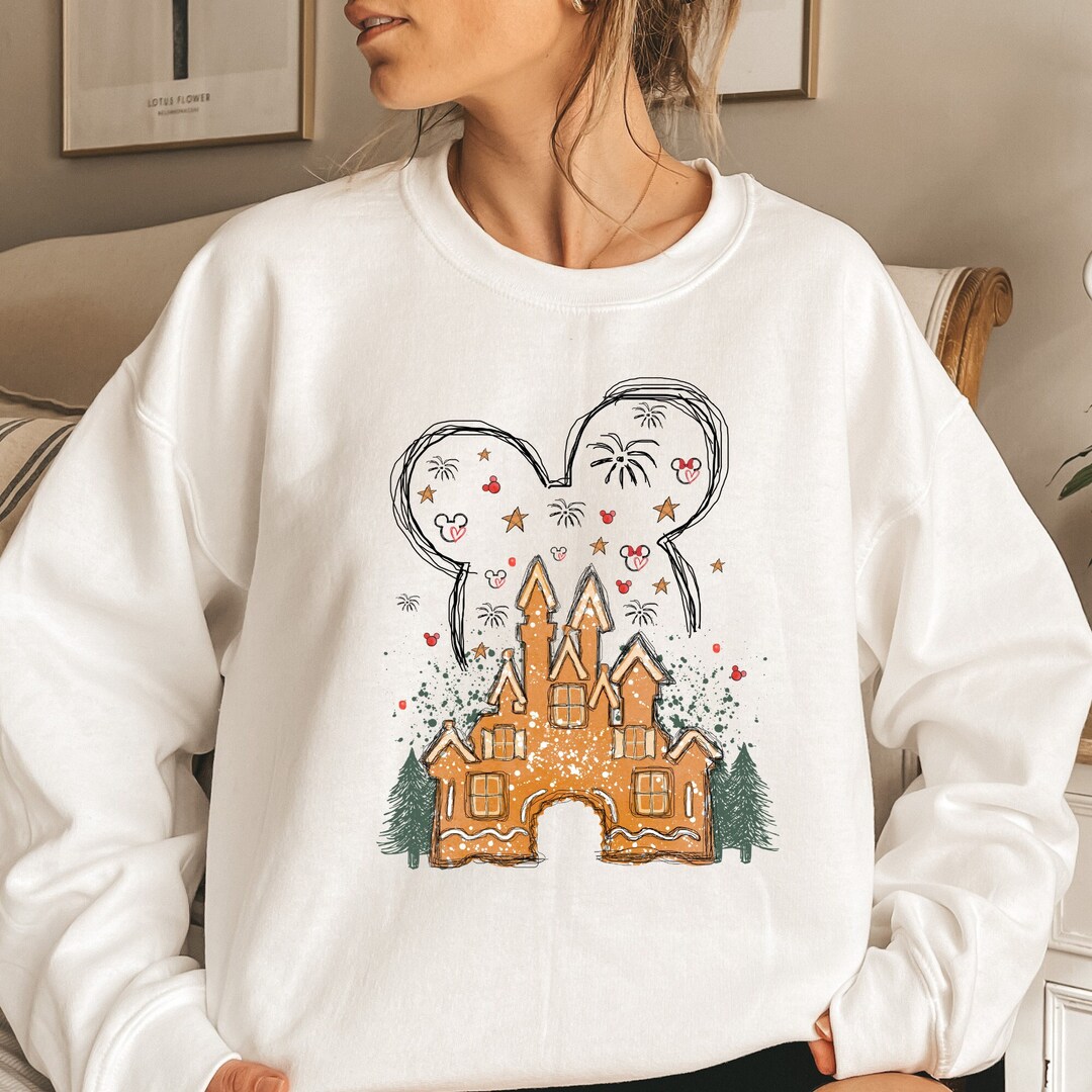 Disney Mickey Gingerbread Castle Sweatshirt, Mickey Ears Sweatshirt ...