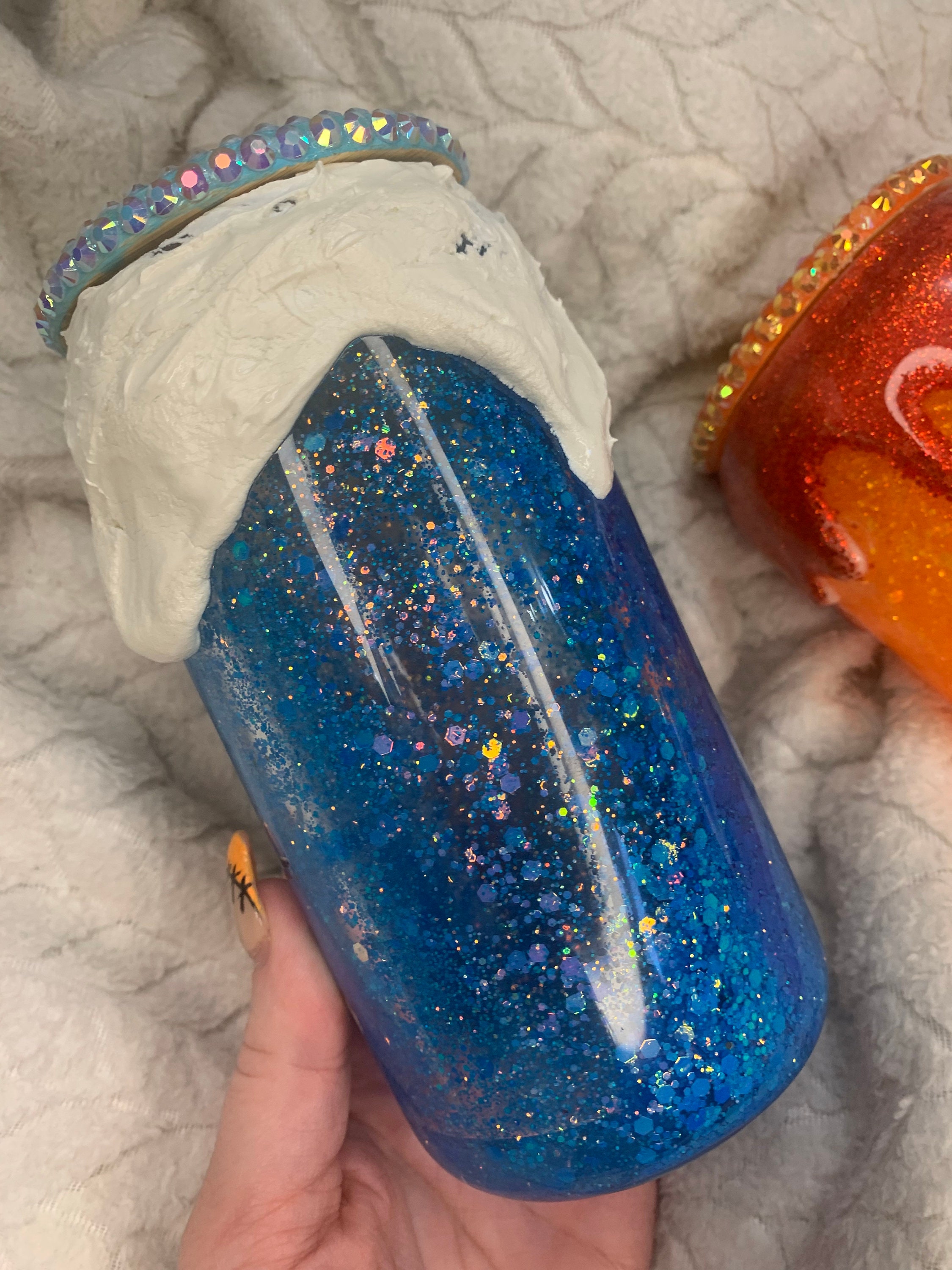 16oz Cold Miser Glass Snowglobe Tumbler - Etsy