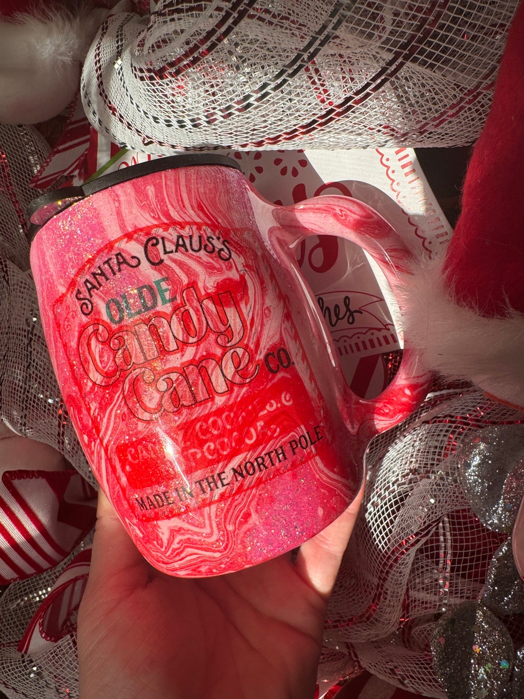 16oz Candy Cane Mug - Etsy