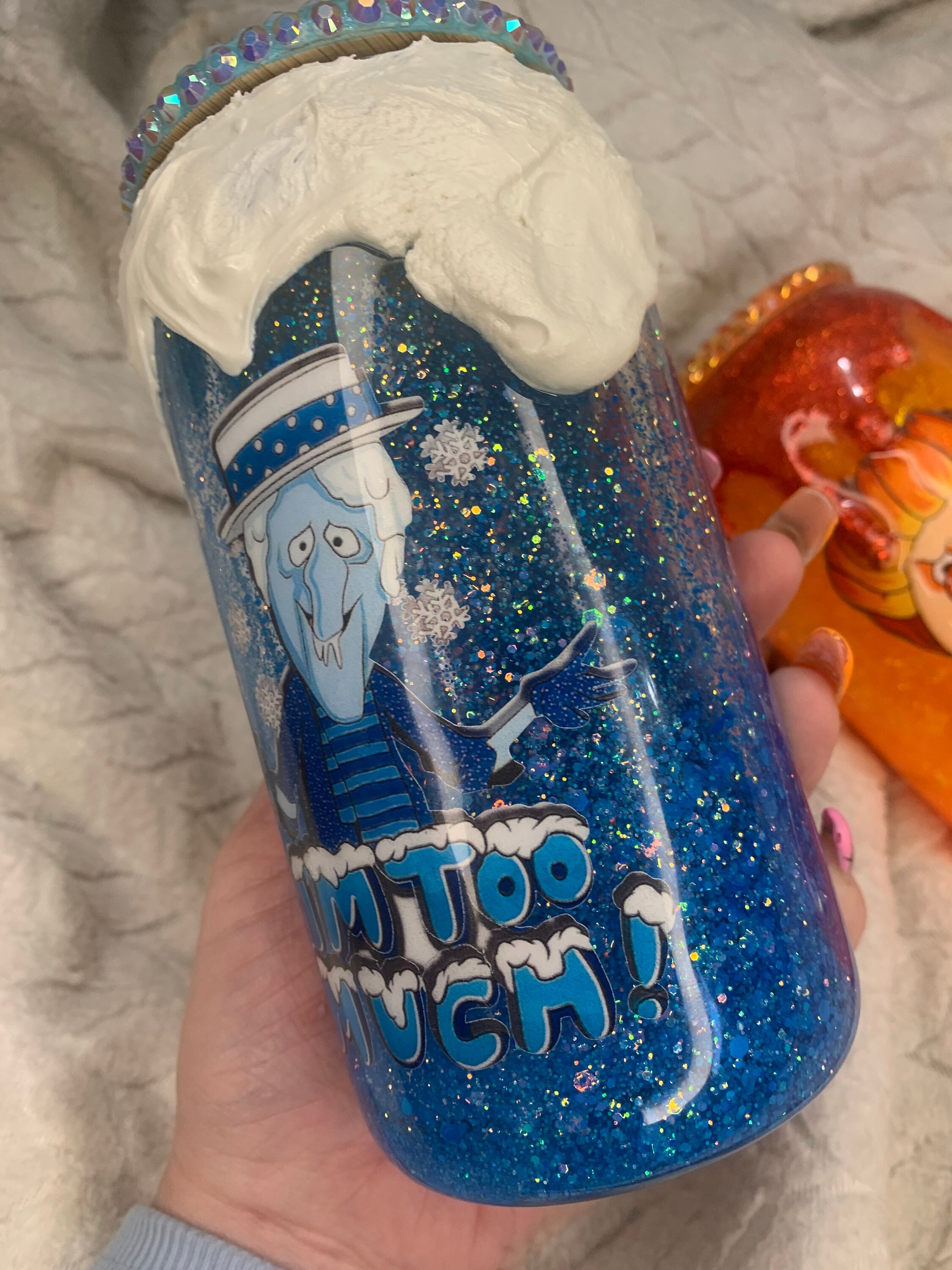 16oz Cold Miser Glass Snowglobe Tumbler - Etsy