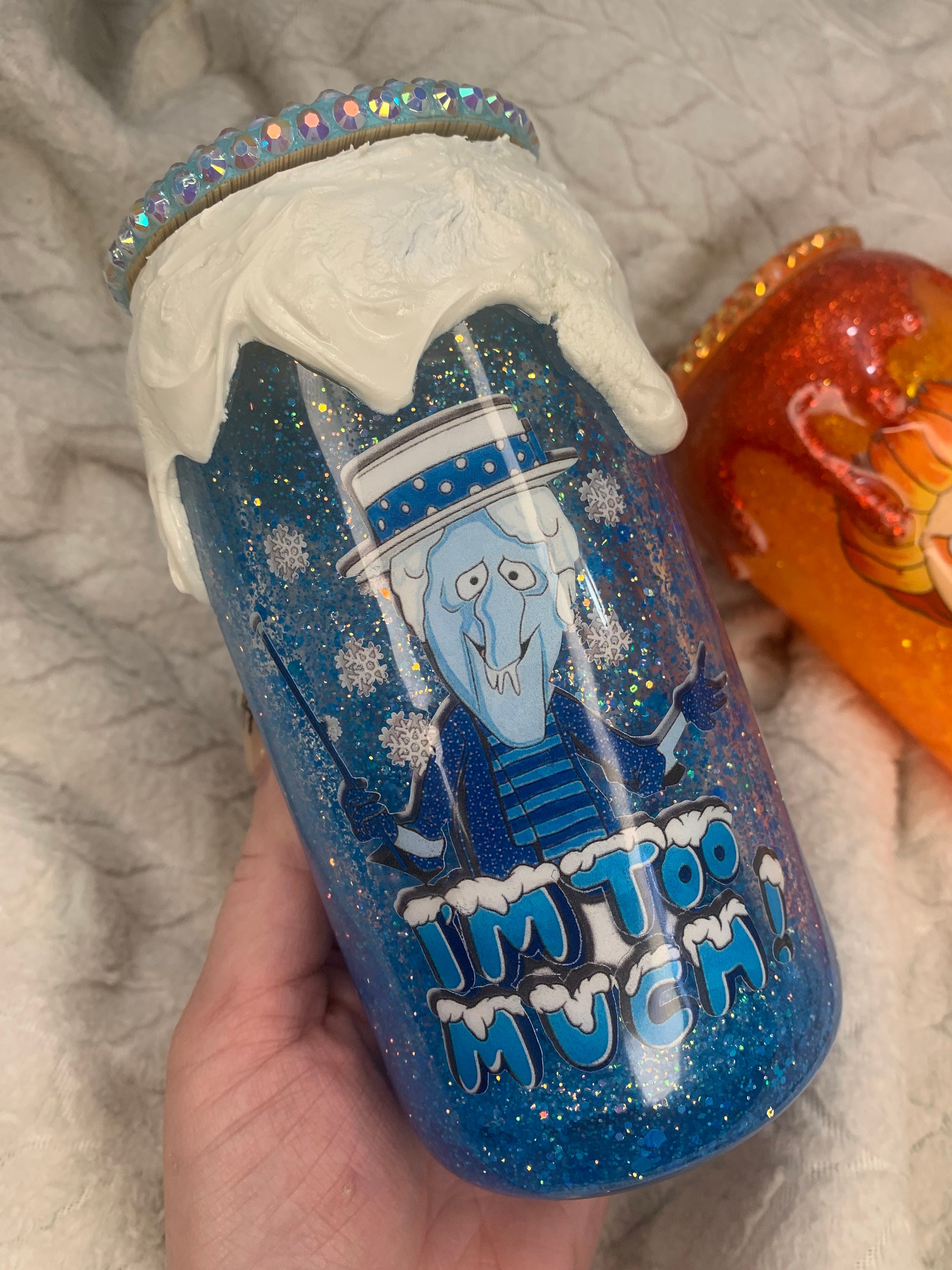 16oz Cold Miser Glass Snowglobe Tumbler - Etsy