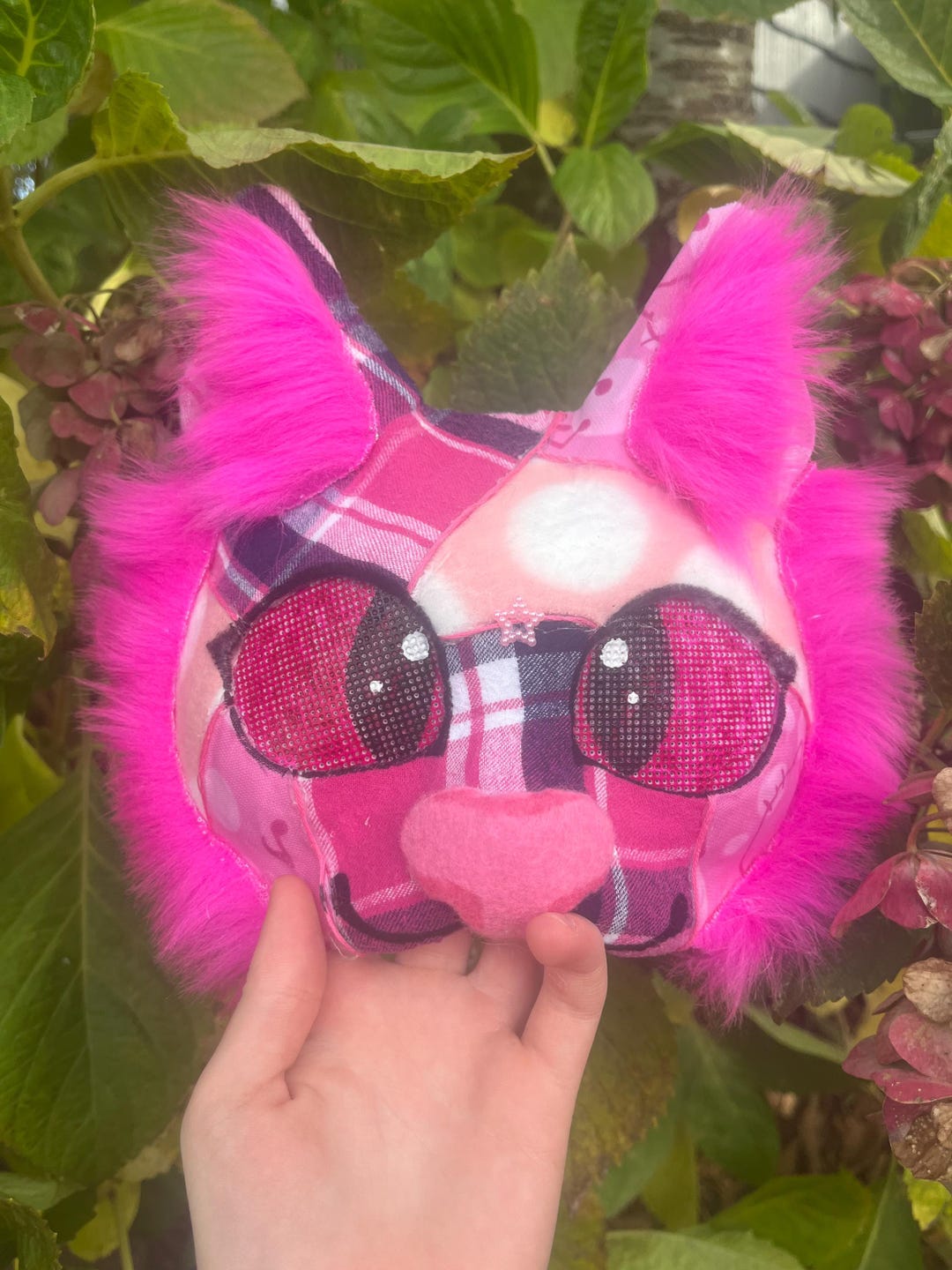 Pink Patchwork Cat Therian Mask - Etsy