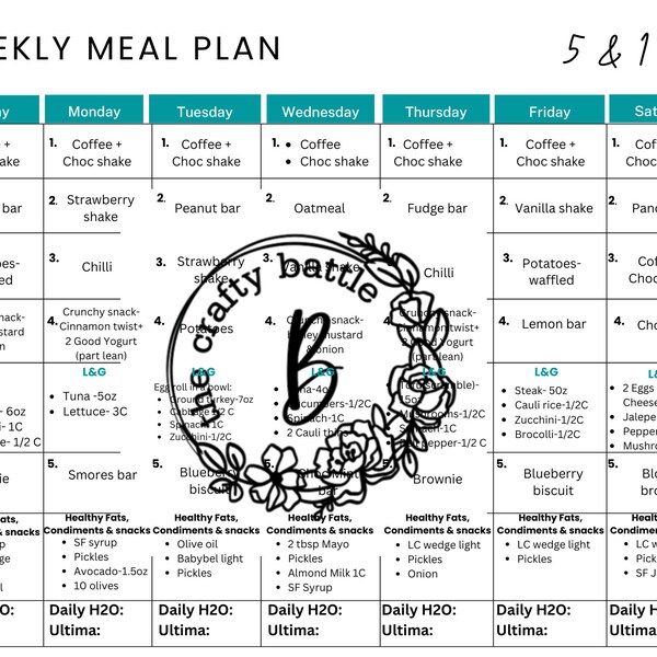 Printable Optavia Food Journal - Etsy