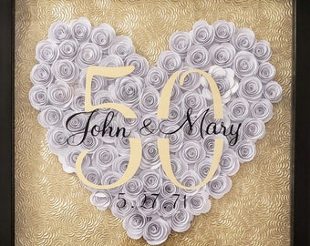 50th Anniversary Shadow Box - Etsy