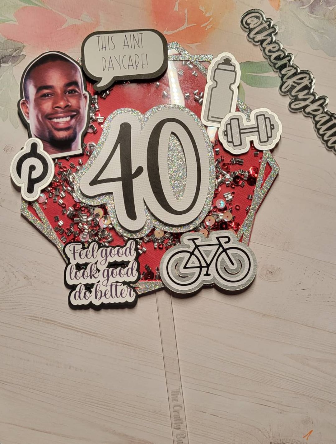 Alex Toussaint Peloton Inspired Cake Topper With Glitter. Customized ...