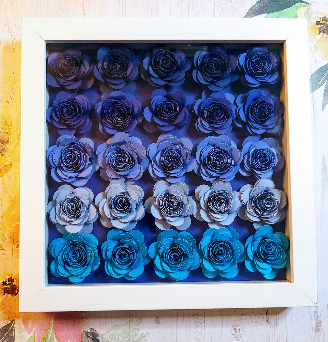 Personalized Paper Flower Shadow Box - Etsy
