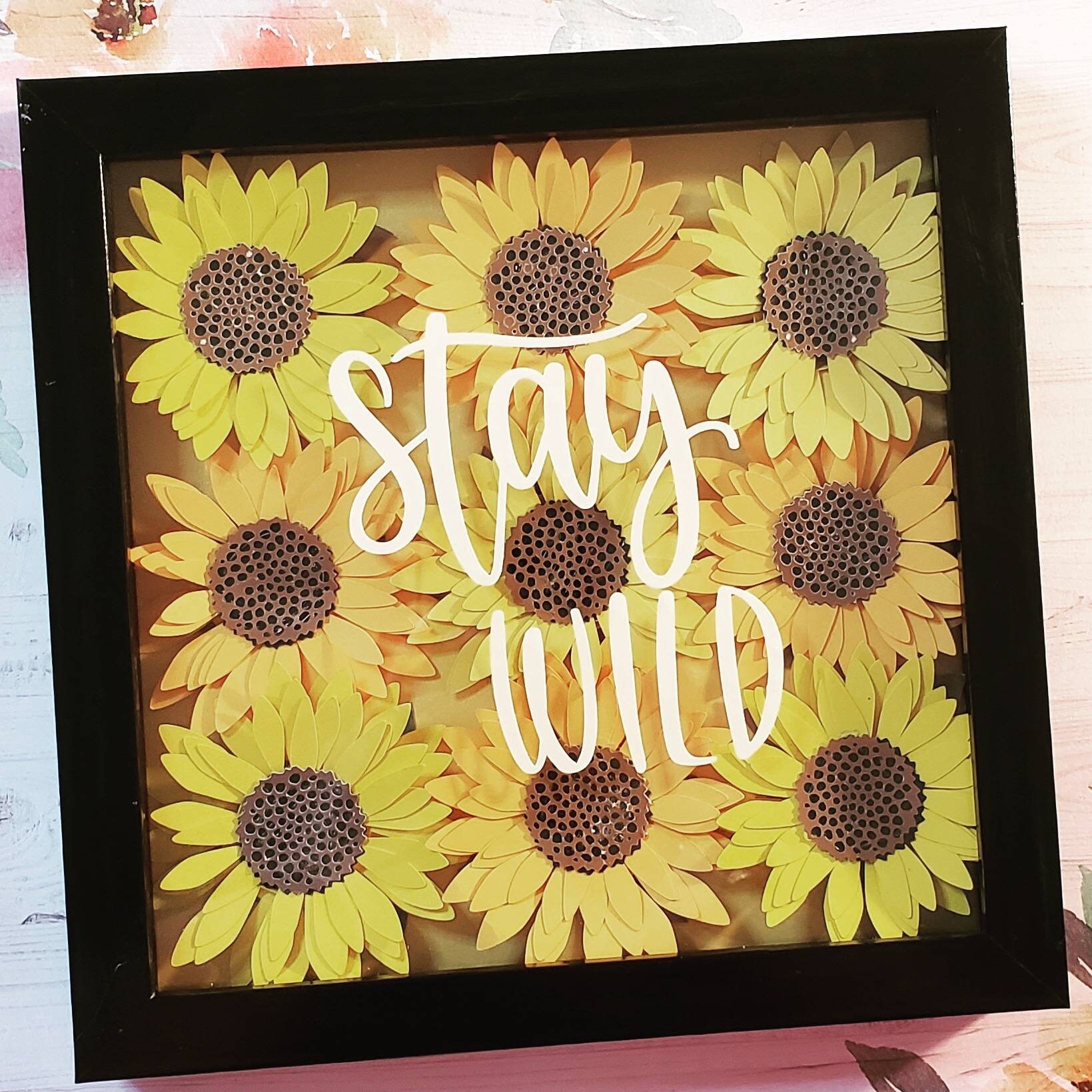 8x8 Sunflower Shadow Box - Etsy