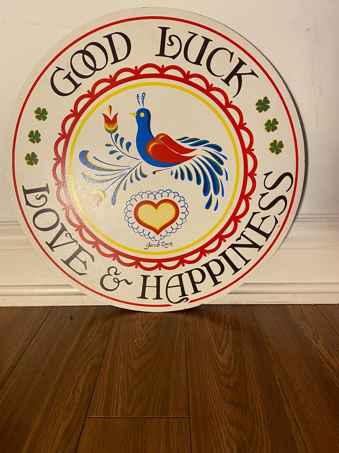 Vintage Jacob Zook Hex Sign Pennsylvania Dutch Good Luck Love ...