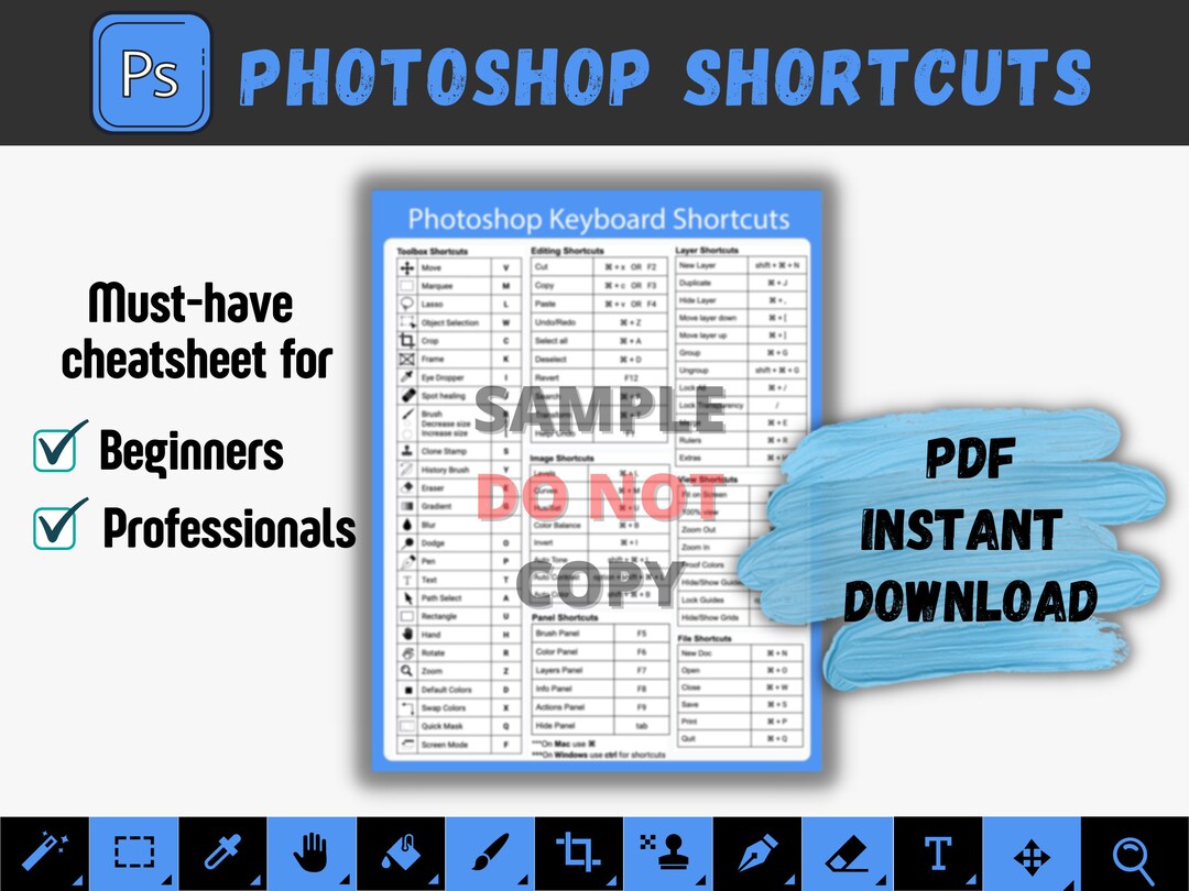 Photoshop Command Shortcuts for Mac, Windows, Pc - for Beginners and ...