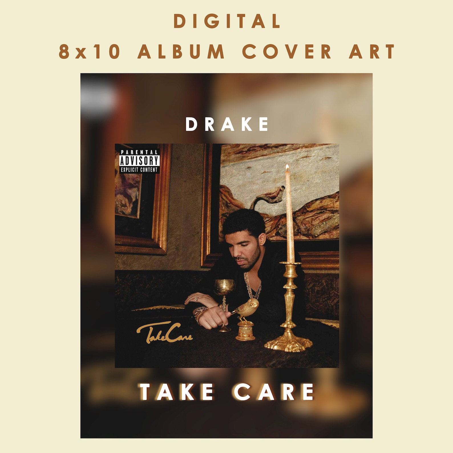 Drake Take Care 2011 Digital Album Cover Art | Etsy
