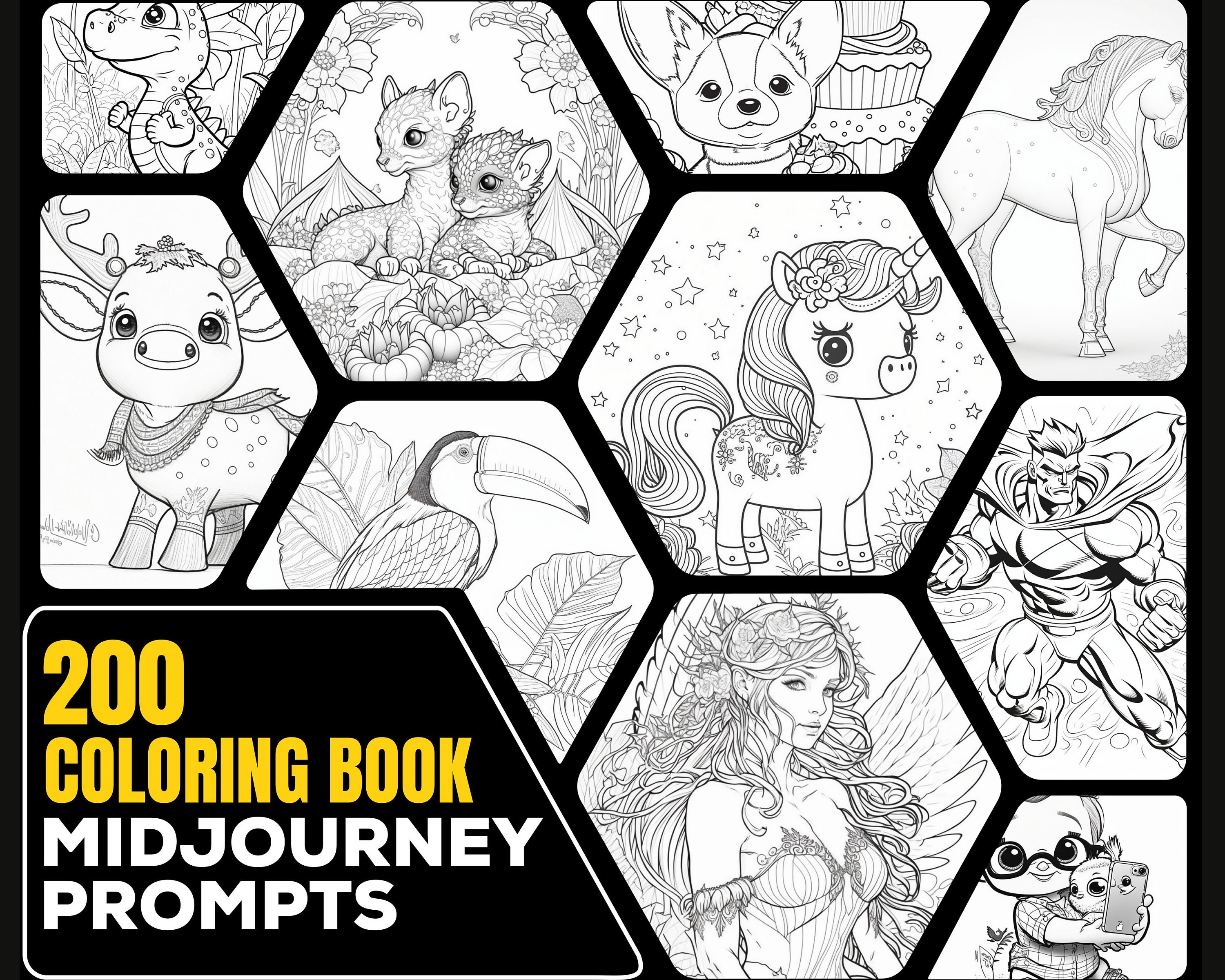 200 Midjourney Ai Coloring Pages Prompts, AI Prompt,leonardo.ai Prompts ...