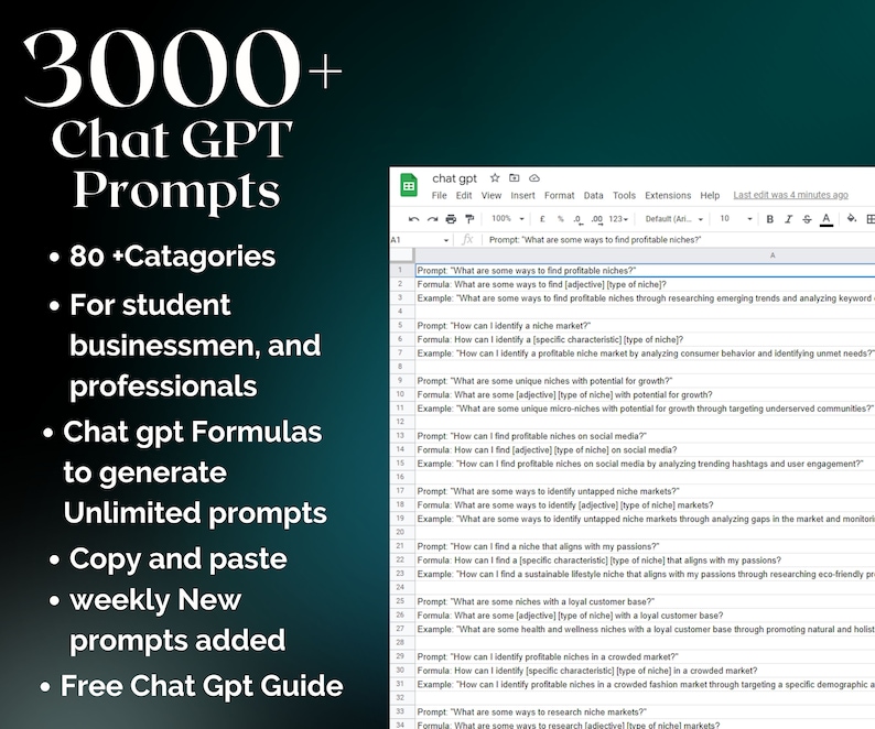Chat GPT 3000 Prompt Guide Chatgpt Cheats Chat Gpt Guide - Etsy Hong Kong