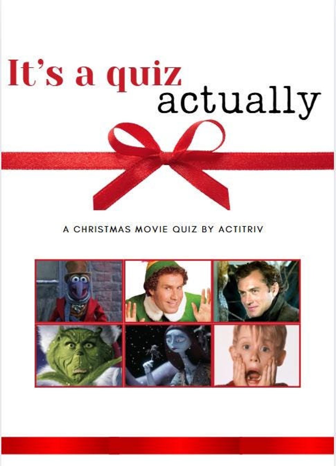 Printable Christmas Movie Quiz - Etsy
